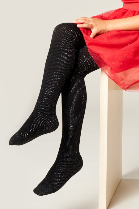 Collant moda, coprenti, a rete, di cotone per Bambina - goldenpoint